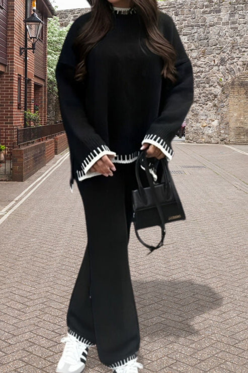 Stitched Stylish 2-Piece Knitted Lounge Comfort Co-Ord Set ...